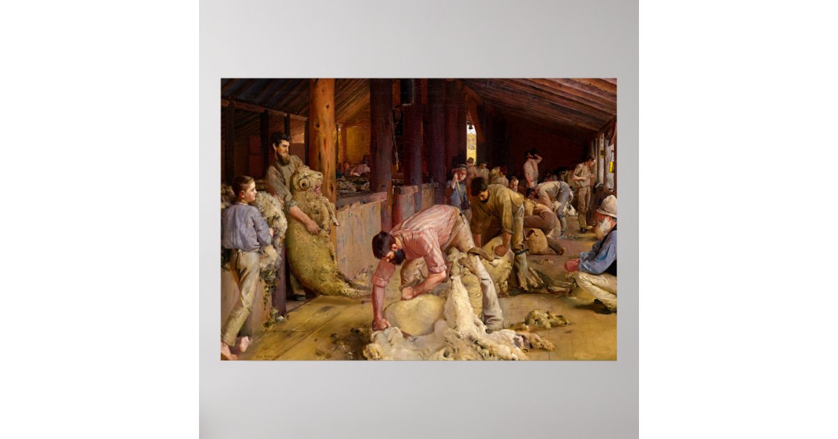 Shearing the Rams, 1890 by Tom Roberts Poster | Zazzle