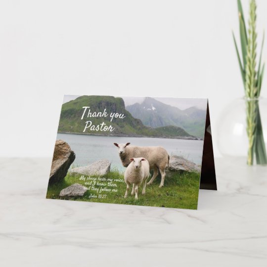 Sheep and Lamb Thanks and Appreciation for Pastor Card | Zazzle.com