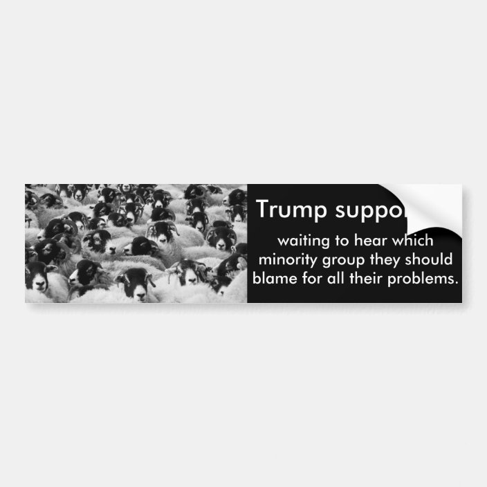 Sheep as Trump supporters. Bumper Sticker | Zazzle.com