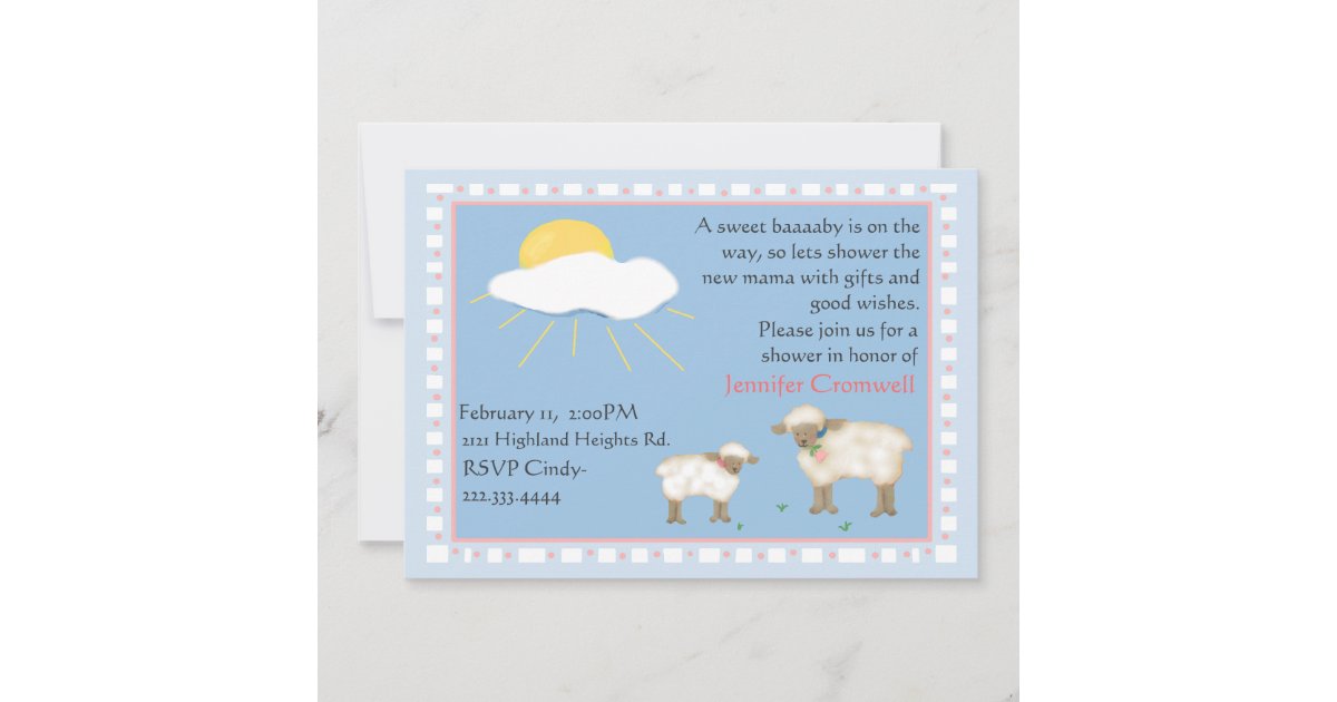Sheep baby shower invitation | Zazzle