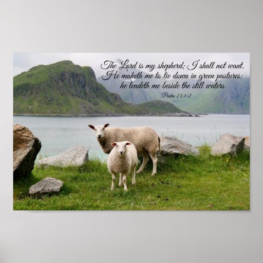 Sheep Beside Still Waters Poster | Zazzle.com