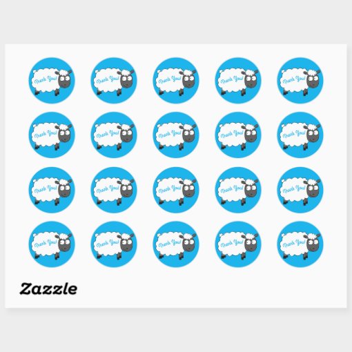 Sheep Birthday Party Cute Cartoon Classic Round Sticker | Zazzle