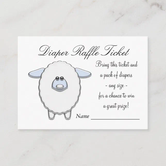 Sheep Diaper Raffle Tickets Enclosure Card | Zazzle