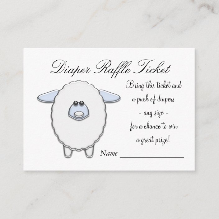 Sheep Diaper Raffle Tickets Enclosure Card | Zazzle