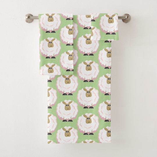 Sheep Flock Cartoon Bath Towel Set | Zazzle.com