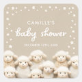 Sheep Gender Neutral Baby Shower Square Sticker | Zazzle