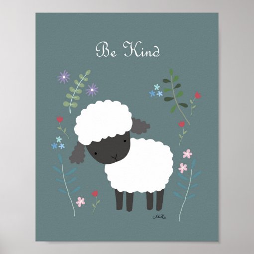 Sheep Nursery Art Cute Lamb Nursery Wall Decor | Zazzle