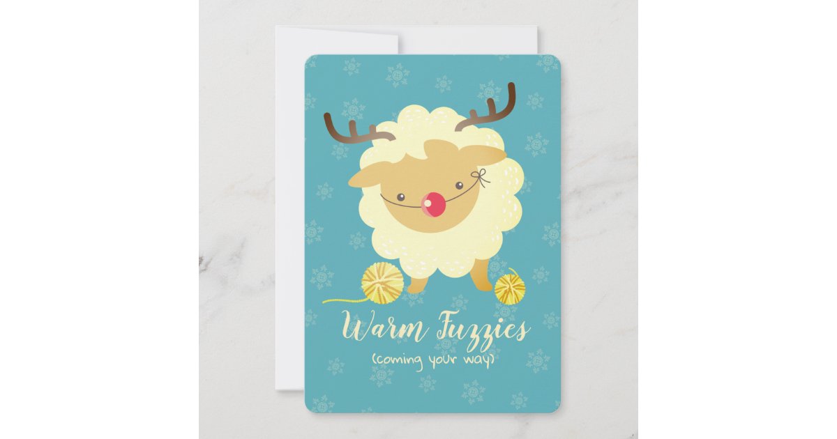 Sheep reindeer knitting crochet Christmas card | Zazzle
