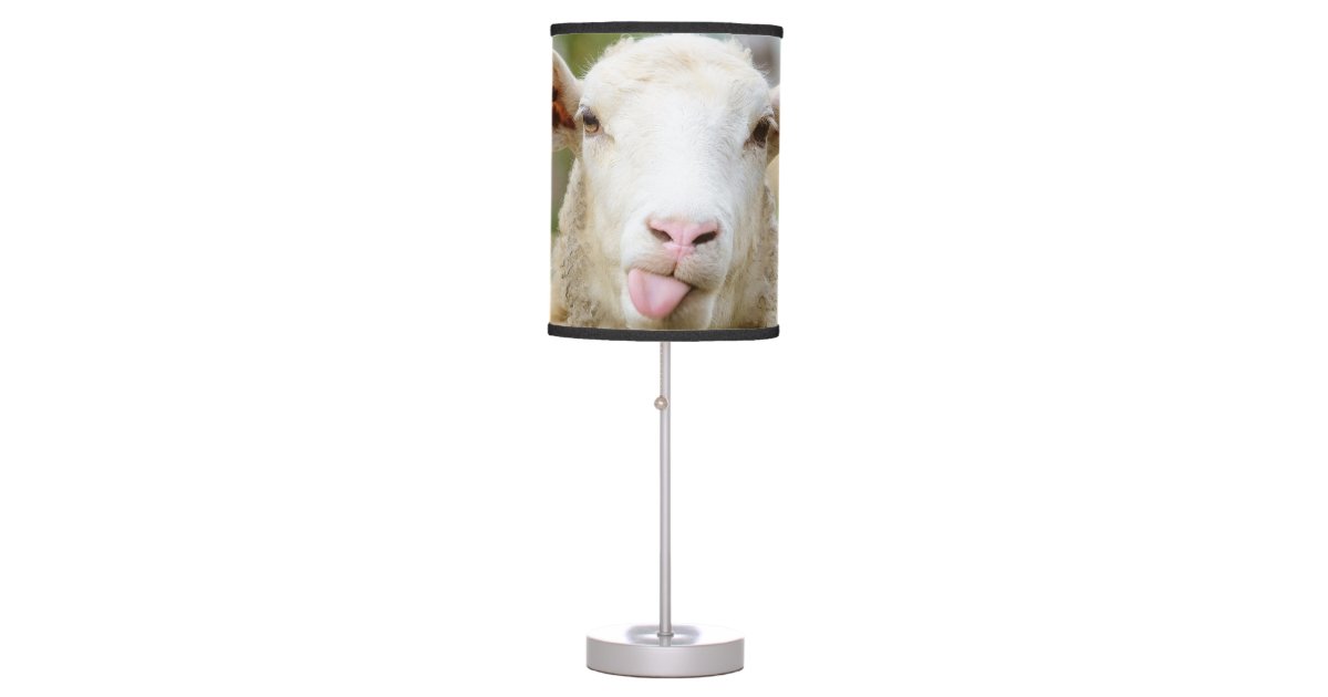 Sheep show tongue table lamp | Zazzle