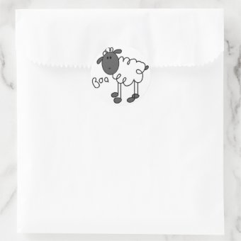 Sheep Stick Figure Sticker | Zazzle