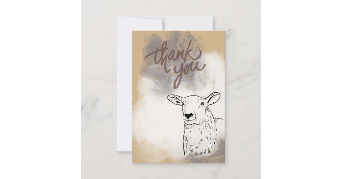 Sheep Thank You Card | Zazzle