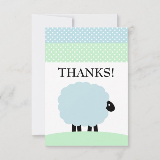 Sheep Thank you note cards blue green customize | Zazzle.com