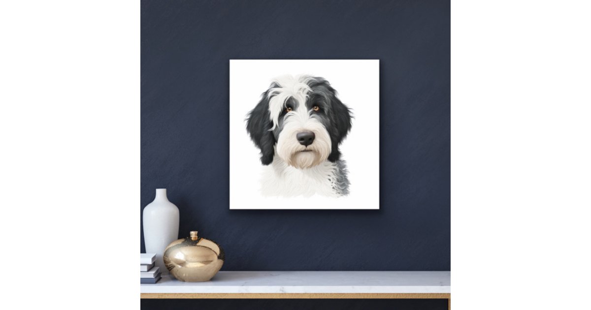 Sheepadoodle Metal Art Print | Zazzle