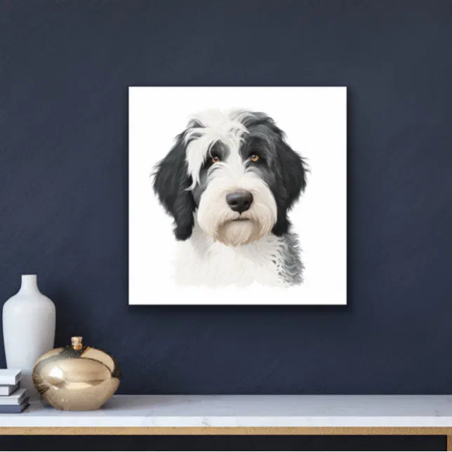 Sheepadoodle Metal Art Print | Zazzle