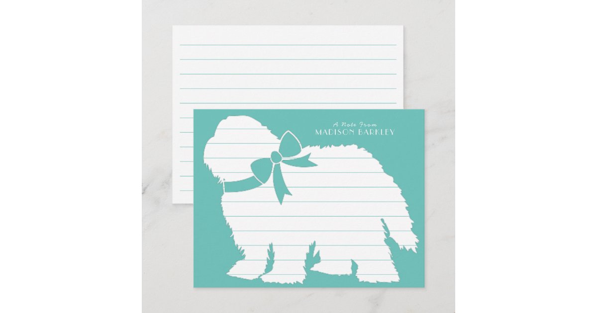 Sheepdog Puppy Old English Sheep Dog Thank You Card | Zazzle