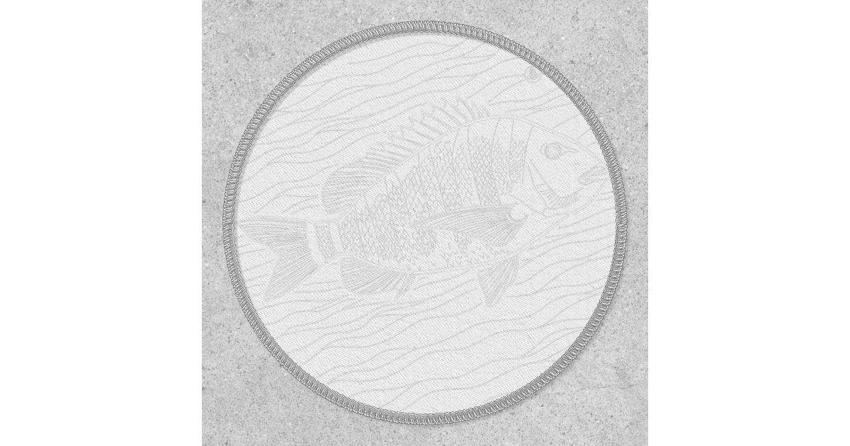 Sheepshead Fish Sheepshead Line Art Fishing Sticke Patch | Zazzle
