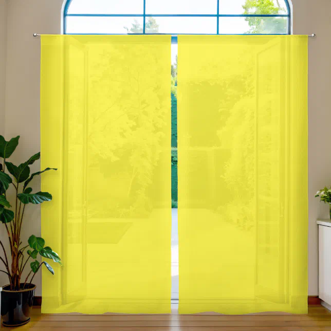 Sheer Curtain Yellow | Zazzle