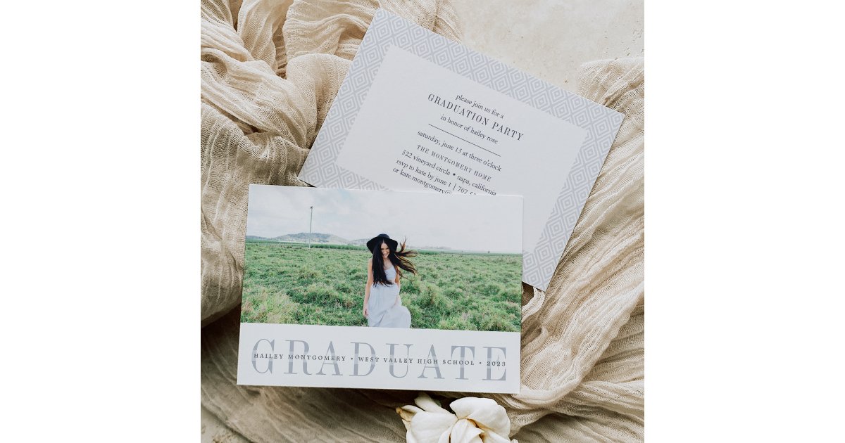 Sheer Stripe | Photo Graduation Party Invitation | Zazzle
