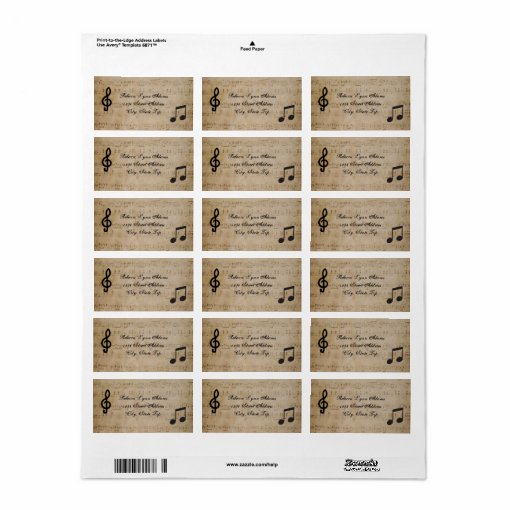 Sheet Music - Address Label | Zazzle