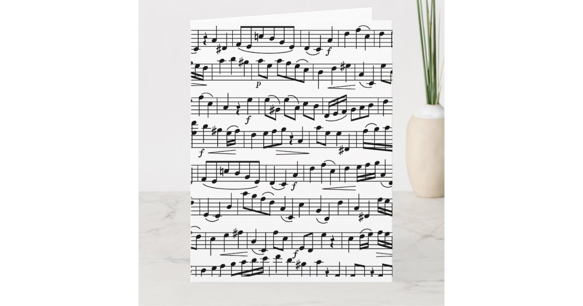 Sheet Music Notes Greeting Card | Zazzle