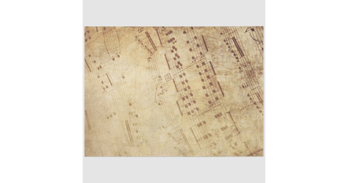 Sheet Music Parchment Background Decoupage | Zazzle