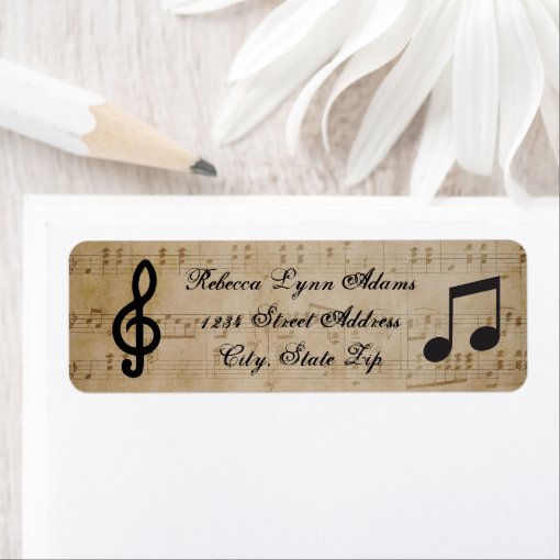Sheet Music - Return Address Label | Zazzle