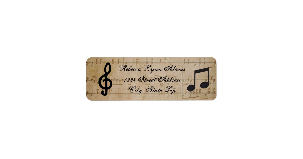 Sheet Music - Return Address Label | Zazzle