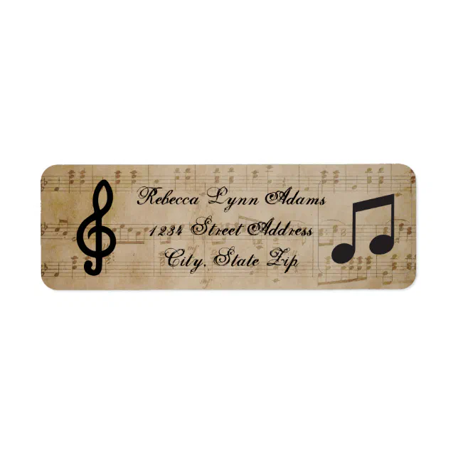 Sheet Music - Return Address Label | Zazzle