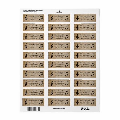 Sheet Music - Return Address Label | Zazzle