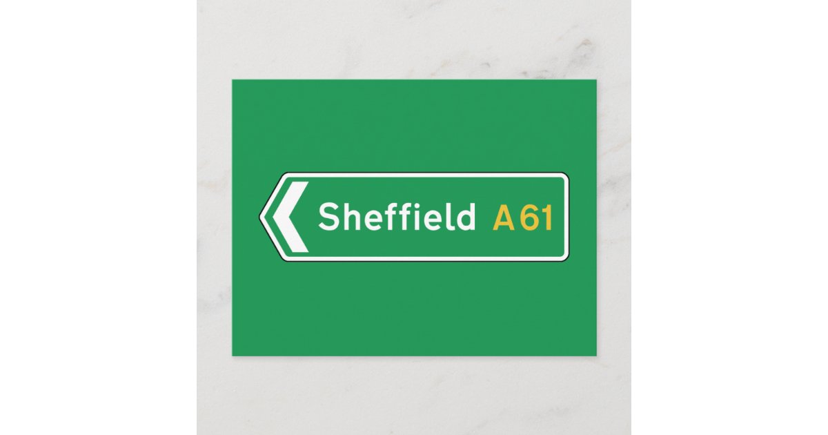 Sheffield, UK Road Sign Postcard | Zazzle