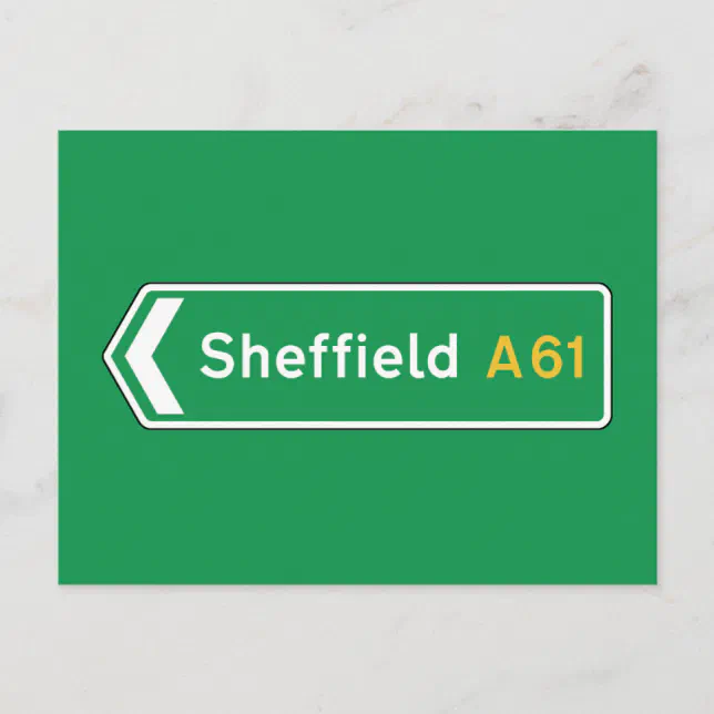 Sheffield, UK Road Sign Postcard | Zazzle