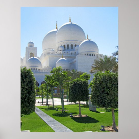 Sheikh Zayed Grand Mosque domes 1 Poster | Zazzle.com