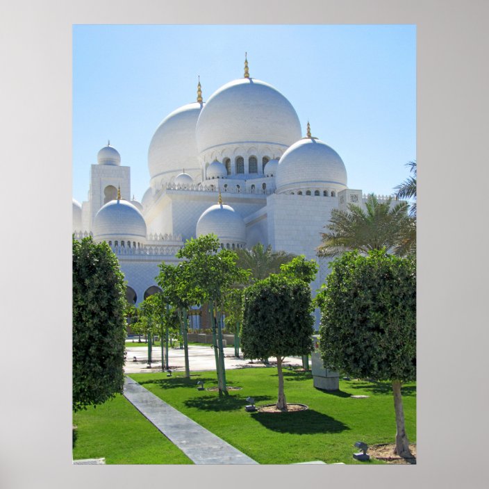 Sheikh Zayed Grand Mosque domes 1 Poster | Zazzle.com