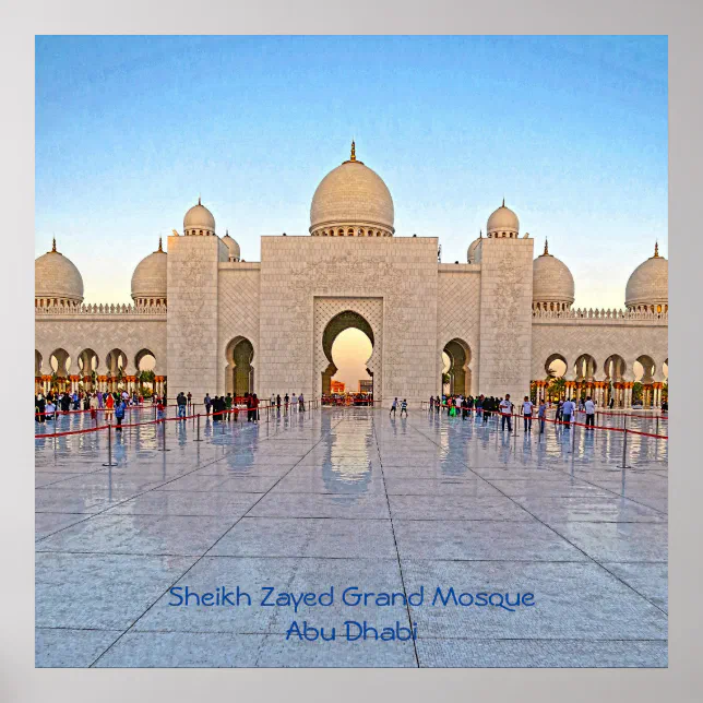 Sheikh Zayed Grand Mosque Plaza Poster | Zazzle