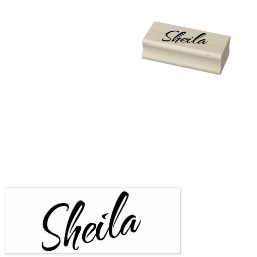 Sheila name in cursive script lettering rubber stamp | Zazzle