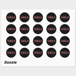 Sheila name in glowing neon lights novelty classic round sticker | Zazzle