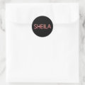 Sheila name in glowing neon lights novelty classic round sticker | Zazzle