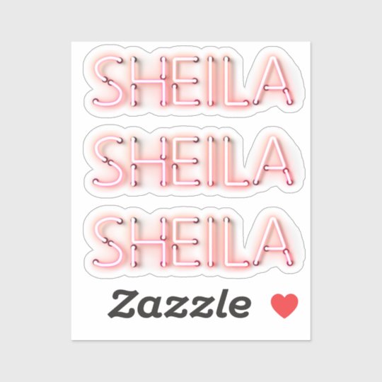 Sheila name in glowing neon lights novelty sticker | Zazzle.com