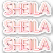 Sheila name in glowing neon lights novelty sticker | Zazzle
