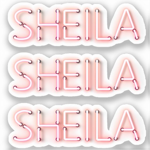 Sheila name in glowing neon lights novelty sticker | Zazzle