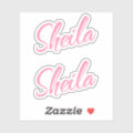 Sheila name pink cursive script lettering x2 sticker | Zazzle