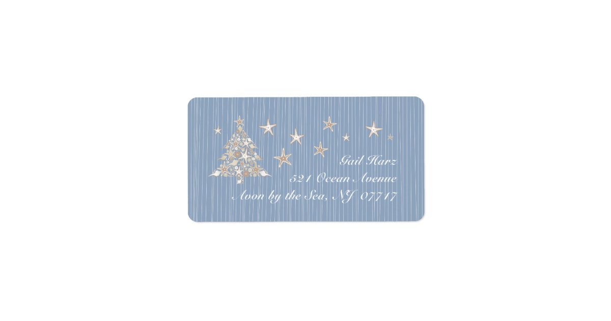 Shell Christmas Tree Address Labels | Zazzle