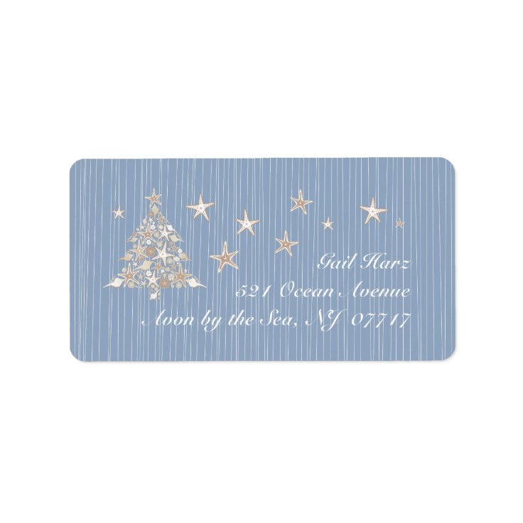 Shell Christmas Tree Address Labels | Zazzle
