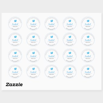 Shell Logo Beach Theme Thank You Label | Zazzle