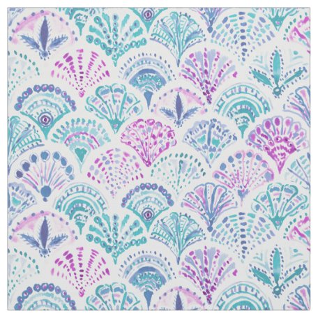 MERM ARMOR Coral Mermaid Scales Fabric | Zazzle