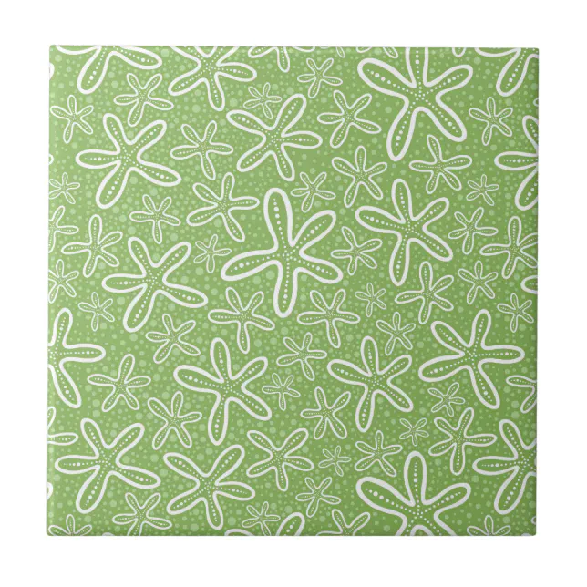 Shell Pattern On Spotted Background Tile | Zazzle