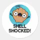 Shell Shocked Funny Seashell Pun Classic Round Sticker | Zazzle