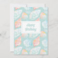 Shell Watercolor Happy Birthday Holiday Card | Zazzle