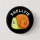 Shellfie Funny Snail Selfie Pun Dark BG Button | Zazzle