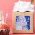 Shellina mermaid with seahorse by Renee Lavoie Square Sticker | Zazzle